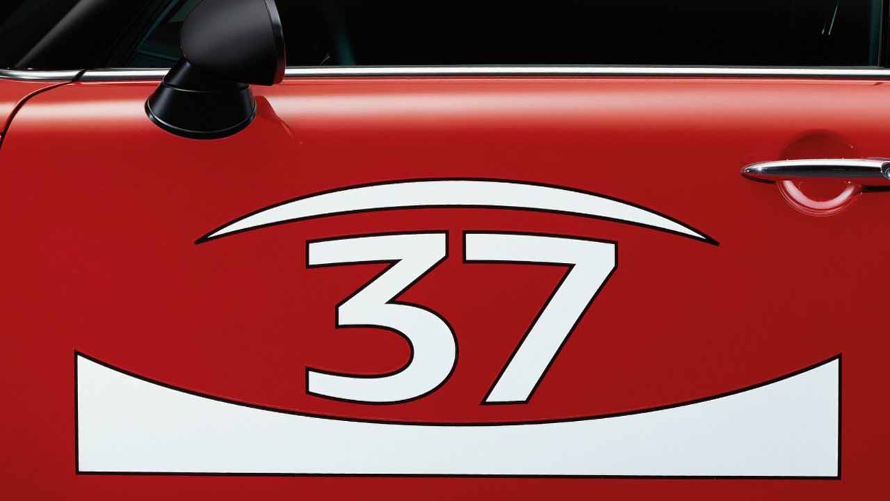 Racing number "37" sticker set